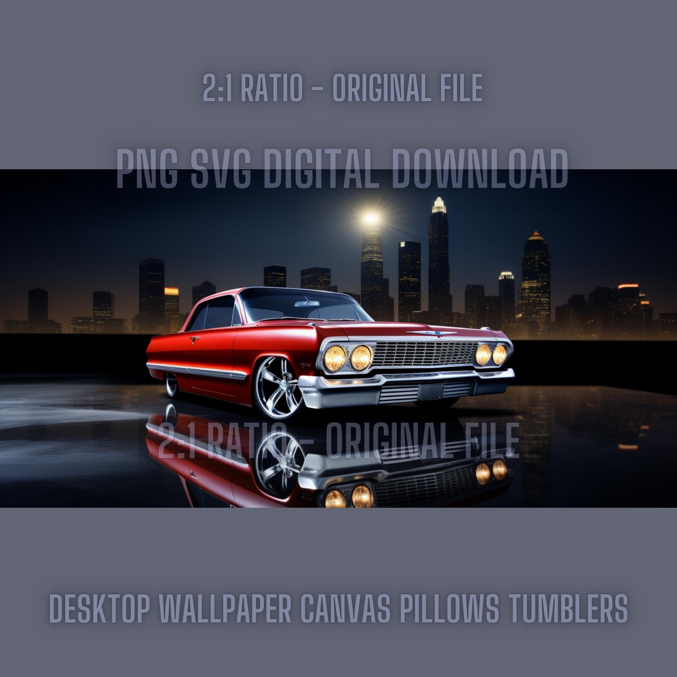 Candy Red 64 Impala Lowrider Cityscape PNG, 5 Aspect Ratio Bundle ...