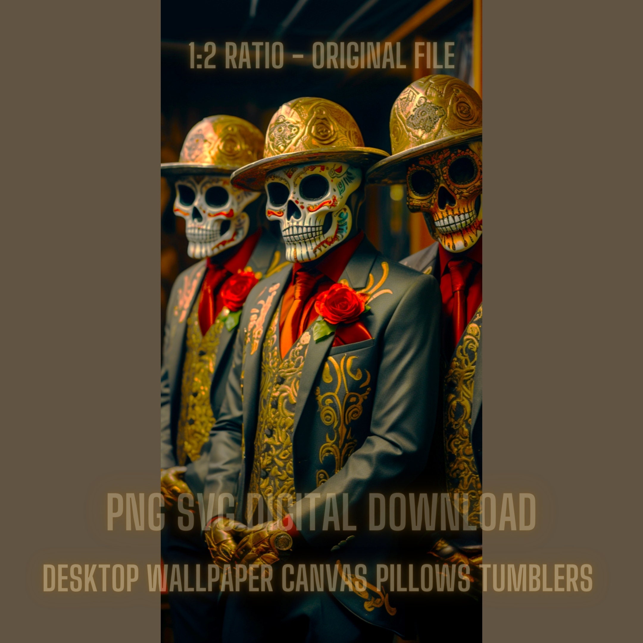 Calavera Catrina Chicano PNG Bundle, Dia De Los Muertos, Sugar Skulls ...