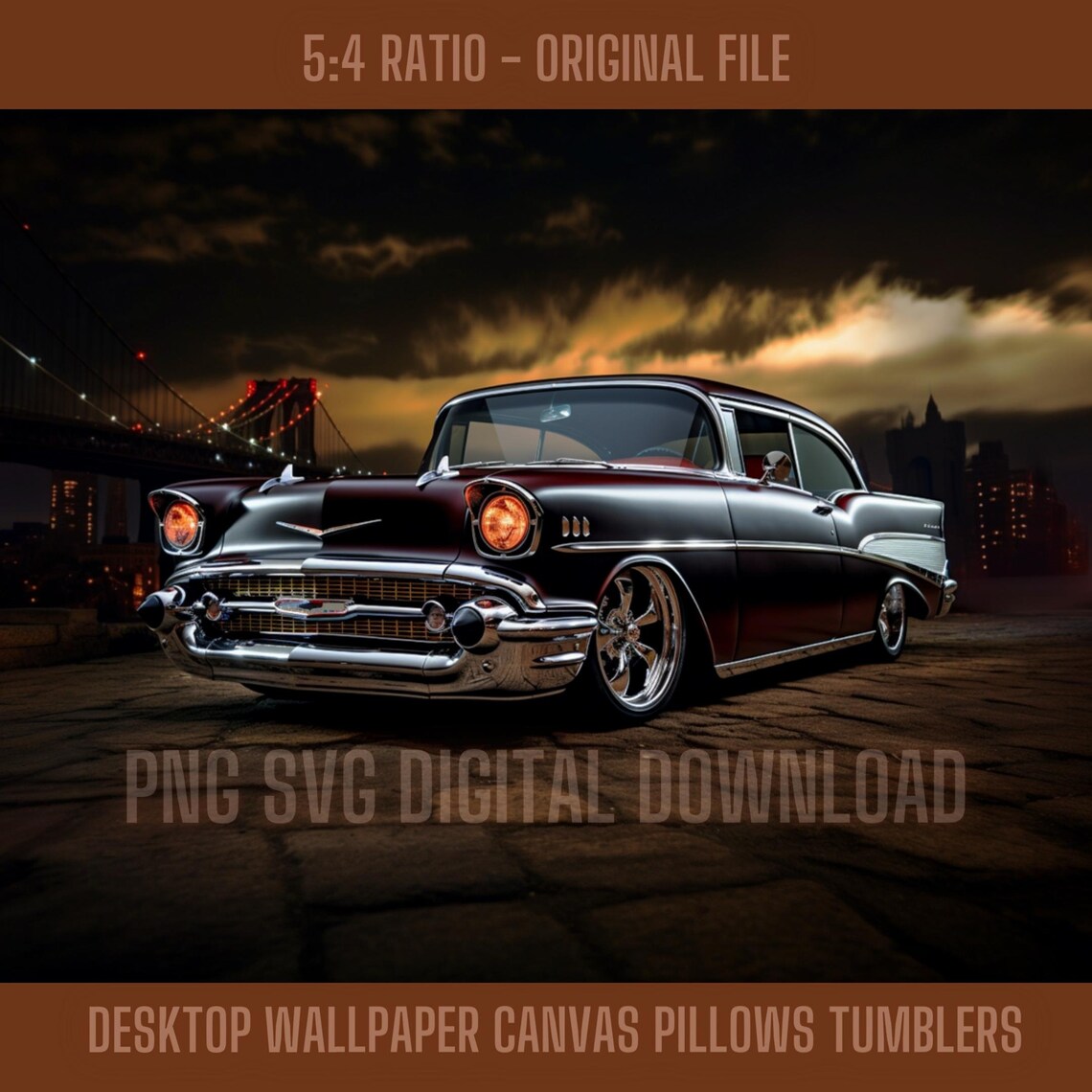 This Custom Black 57 Chevy PNG Bundle Comes With 5 Different Aspect ...