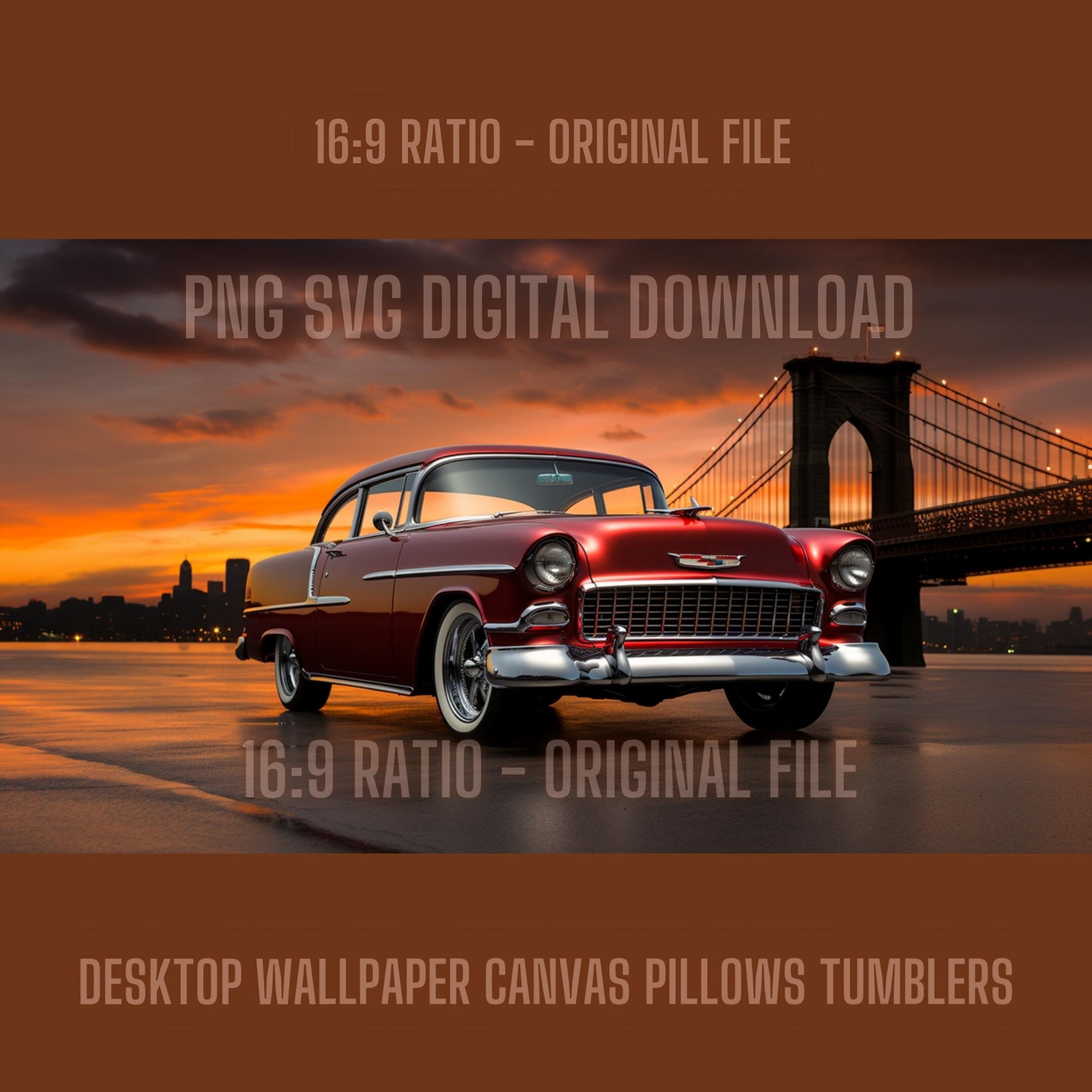 Red 55 Chevy PNG Bundle, Muscle Car Tumbler Wraps (digital Download) - Etsy