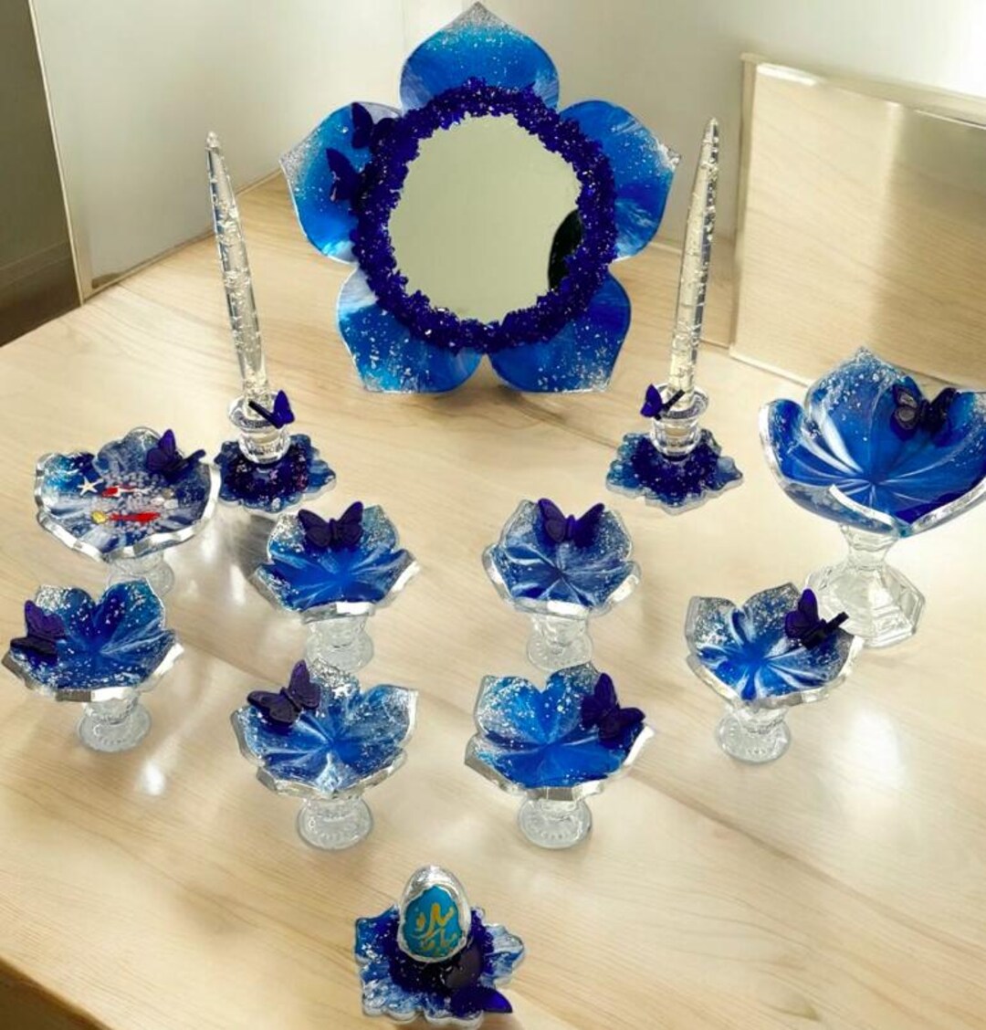 Blue and Silver Haftsin Set Haftseen Set Eyde Nowrooz Norooz Set ...
