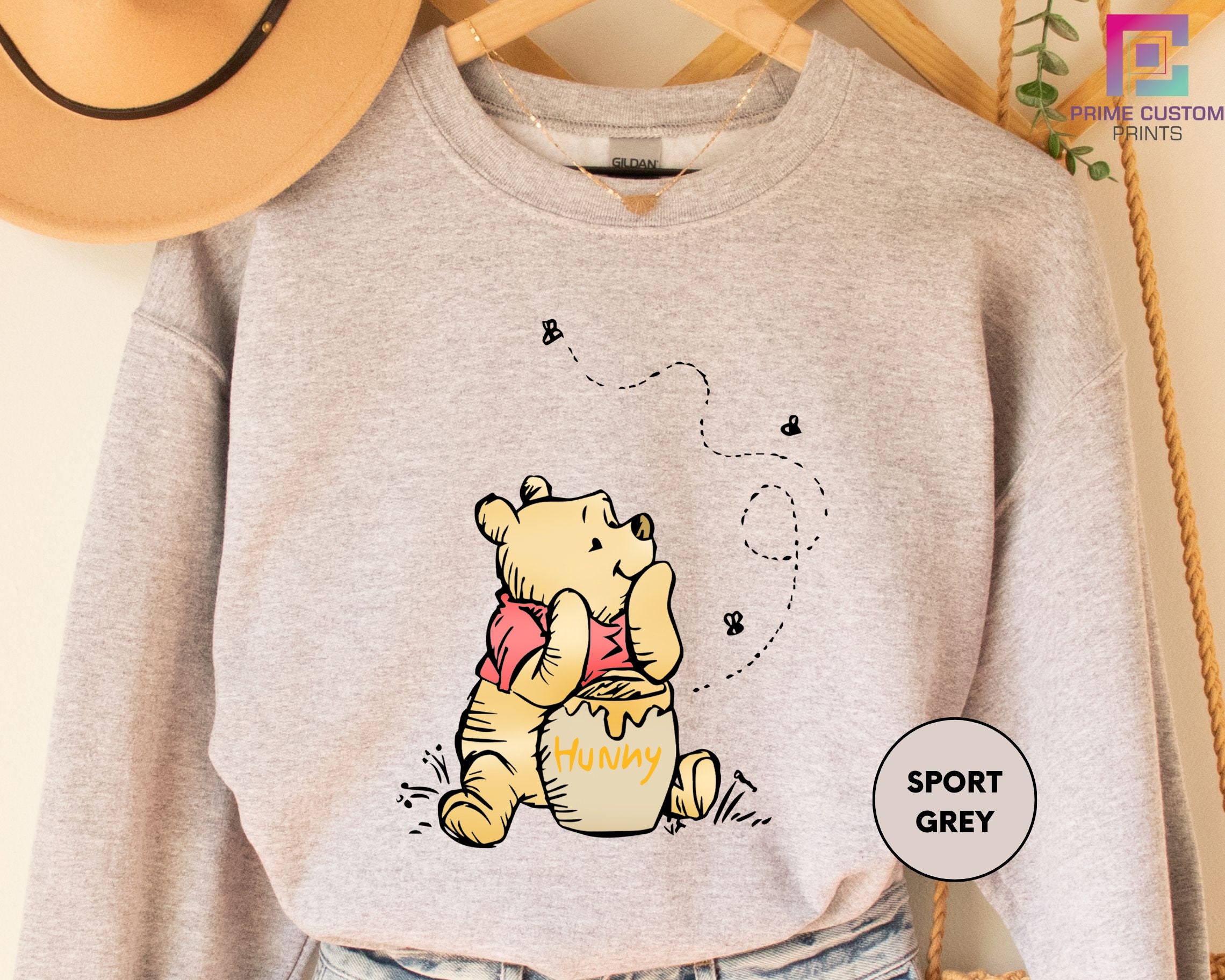 Winnie the Pooh Peek-a-boo Pooh Sweatshirt, Cute Pooh Bear Sweat ...