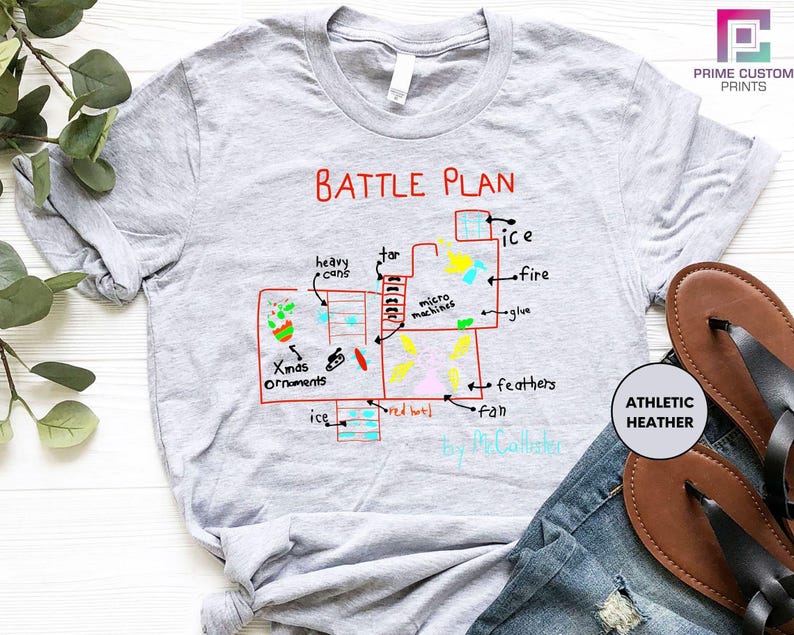 Home Alone Battle Plan Map T Shirts, Funny Home Alone Shirt, Kevin ...