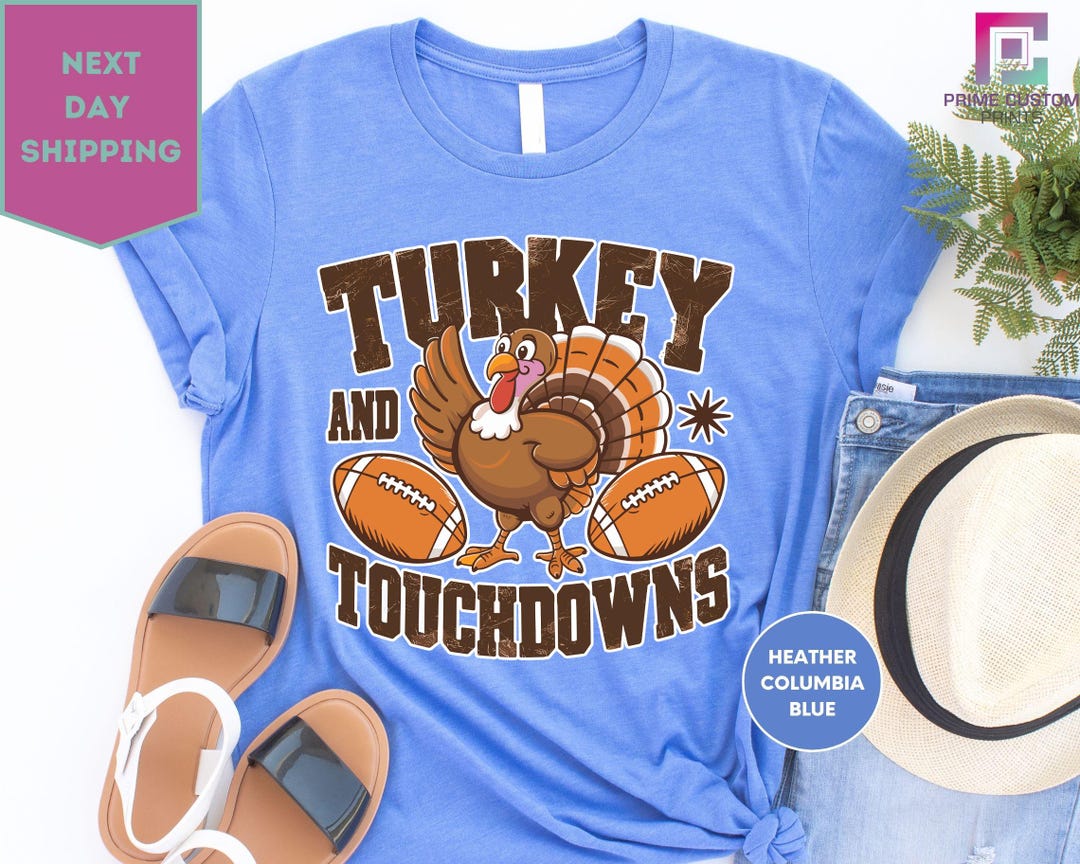 Turkey and Touchdowns Shirt, Football Thanksgiving Shirt, Football Team ...