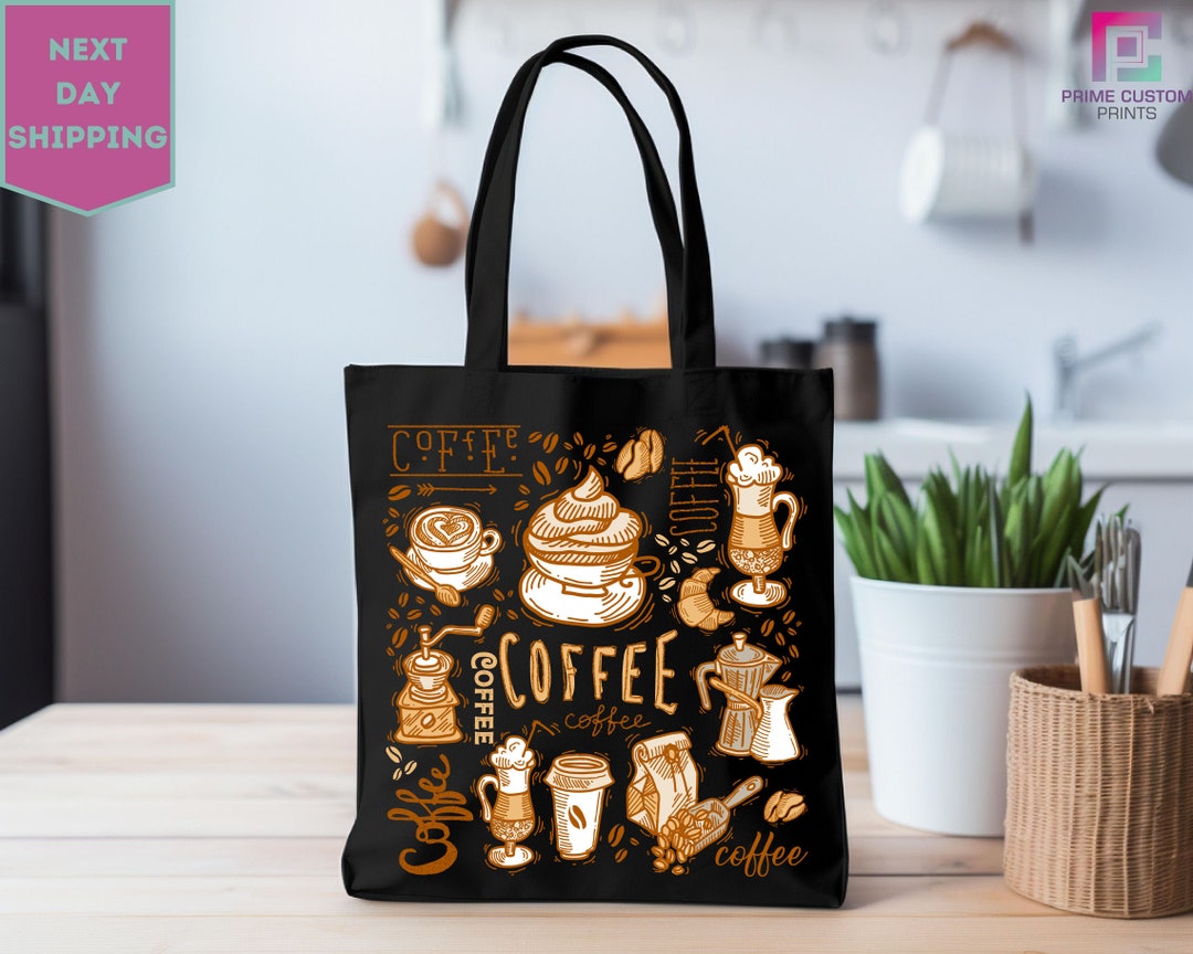 Coffee Lover Tote Bag, Retro Coffee Tote Bag, Funny Coffee Tote Bag ...