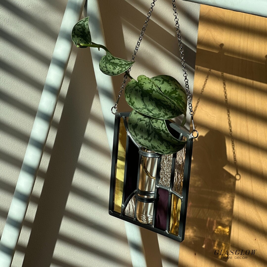 Stained Glass Propagation Station / Planter / Reed Diffuser Suncatcher ...