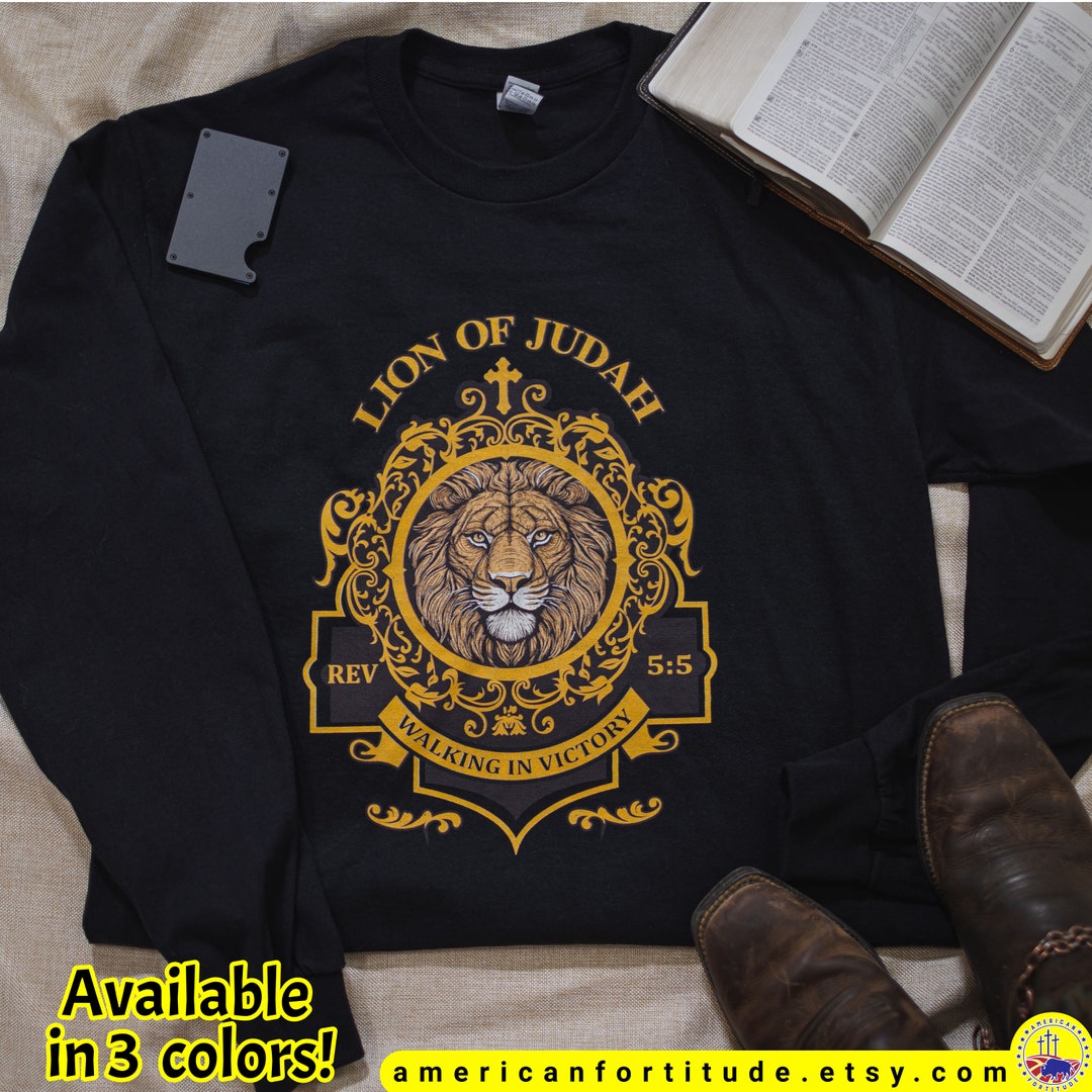 Lion of Judah Long Sleeve, Christian Lion of Judah Long Sleeve Tee ...
