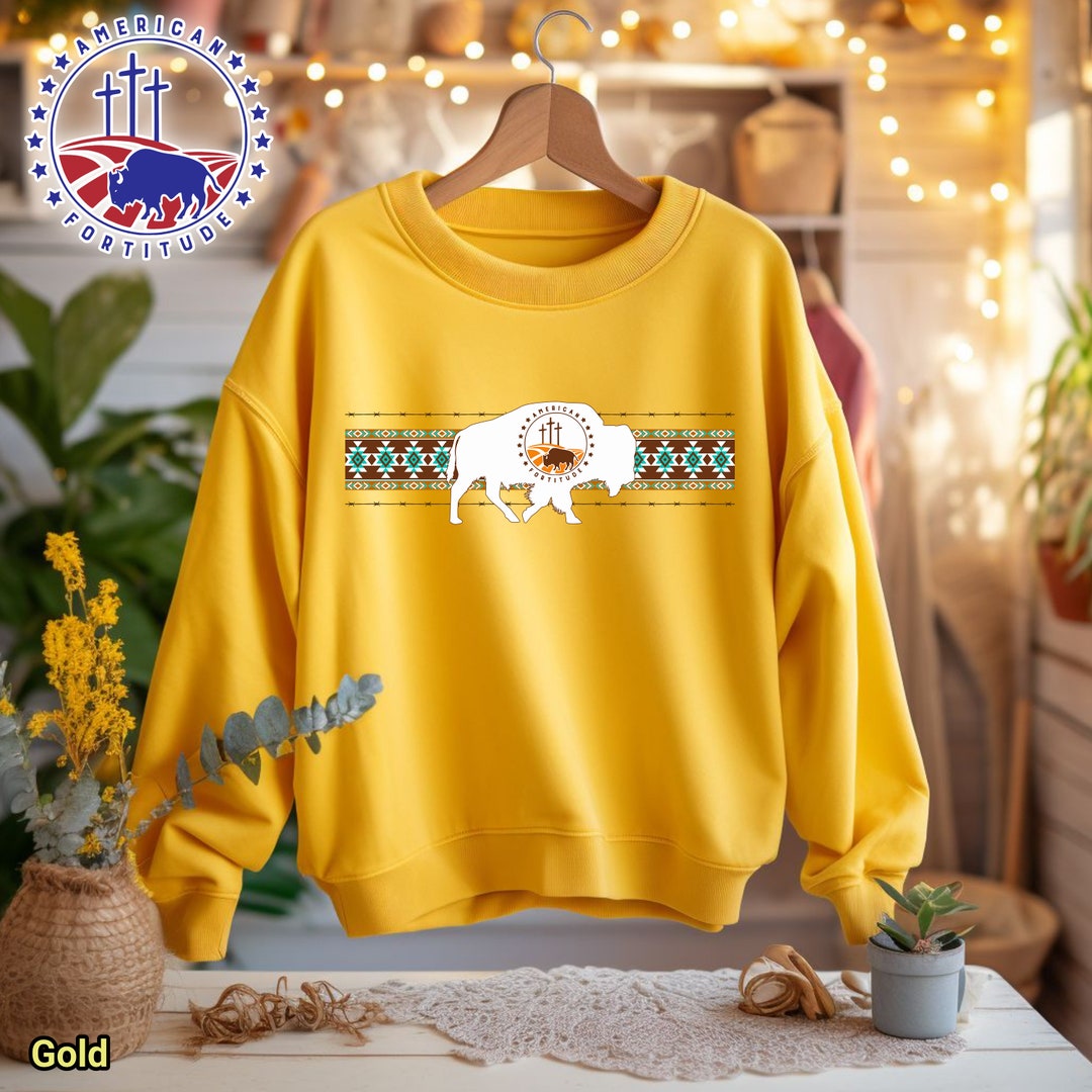 Aztec Bison Crewneck - Etsy