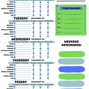 Fillable Easy School Planner for Kids With ADHD - Etsy