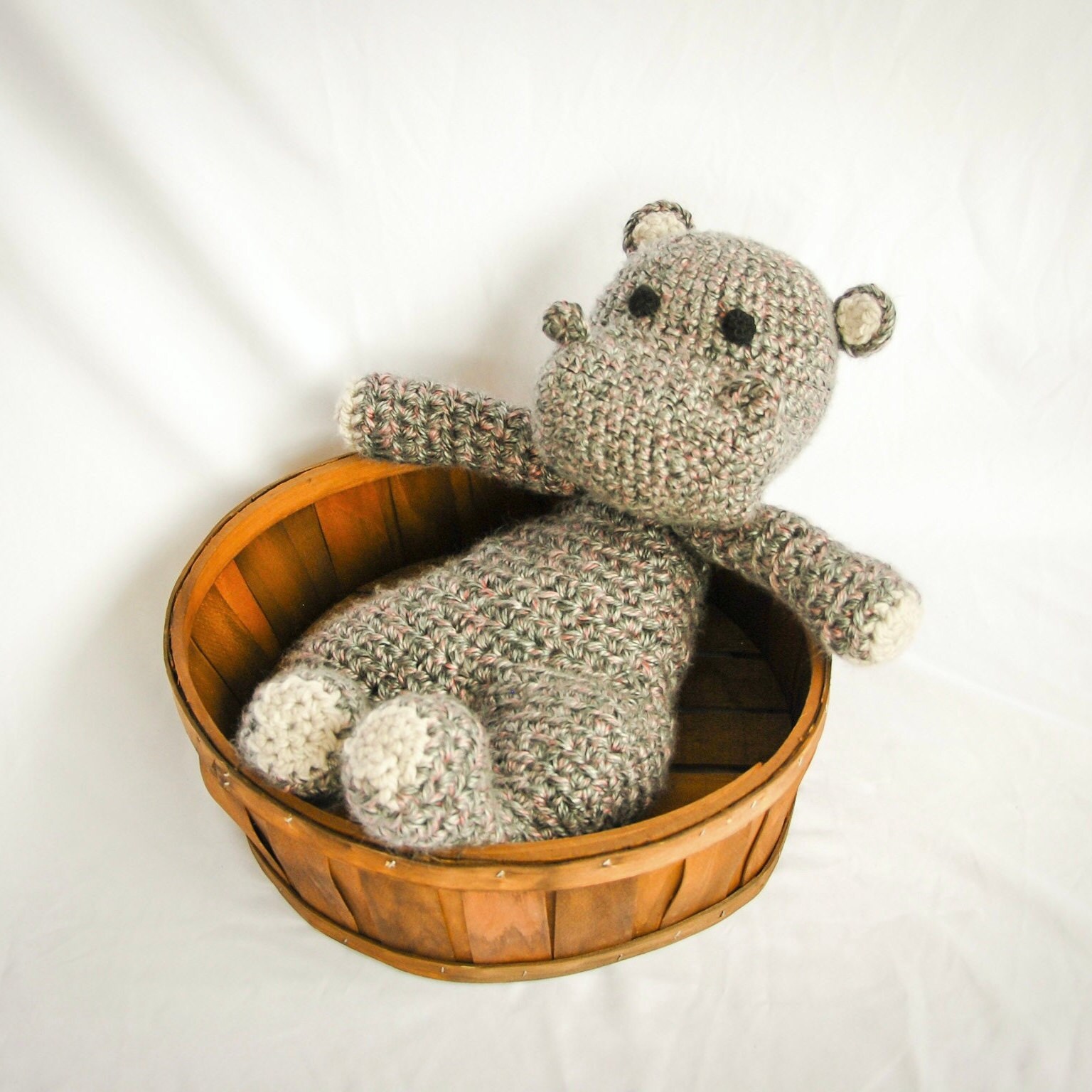 Crocheted Hippo Stuffie/ Snuggly Plush Toy/ Gift for Baby/ Made to ...