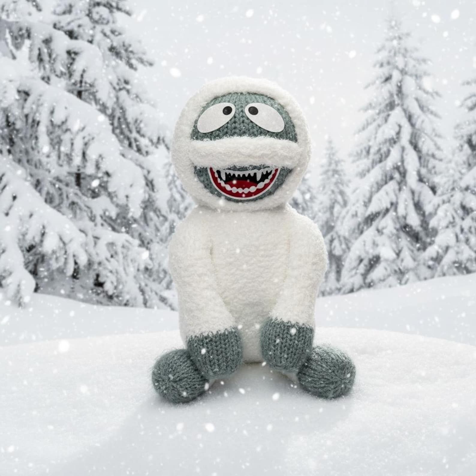 Stuffed Abominable Snowman Circular Knitting Machine Pattern for Addi ...