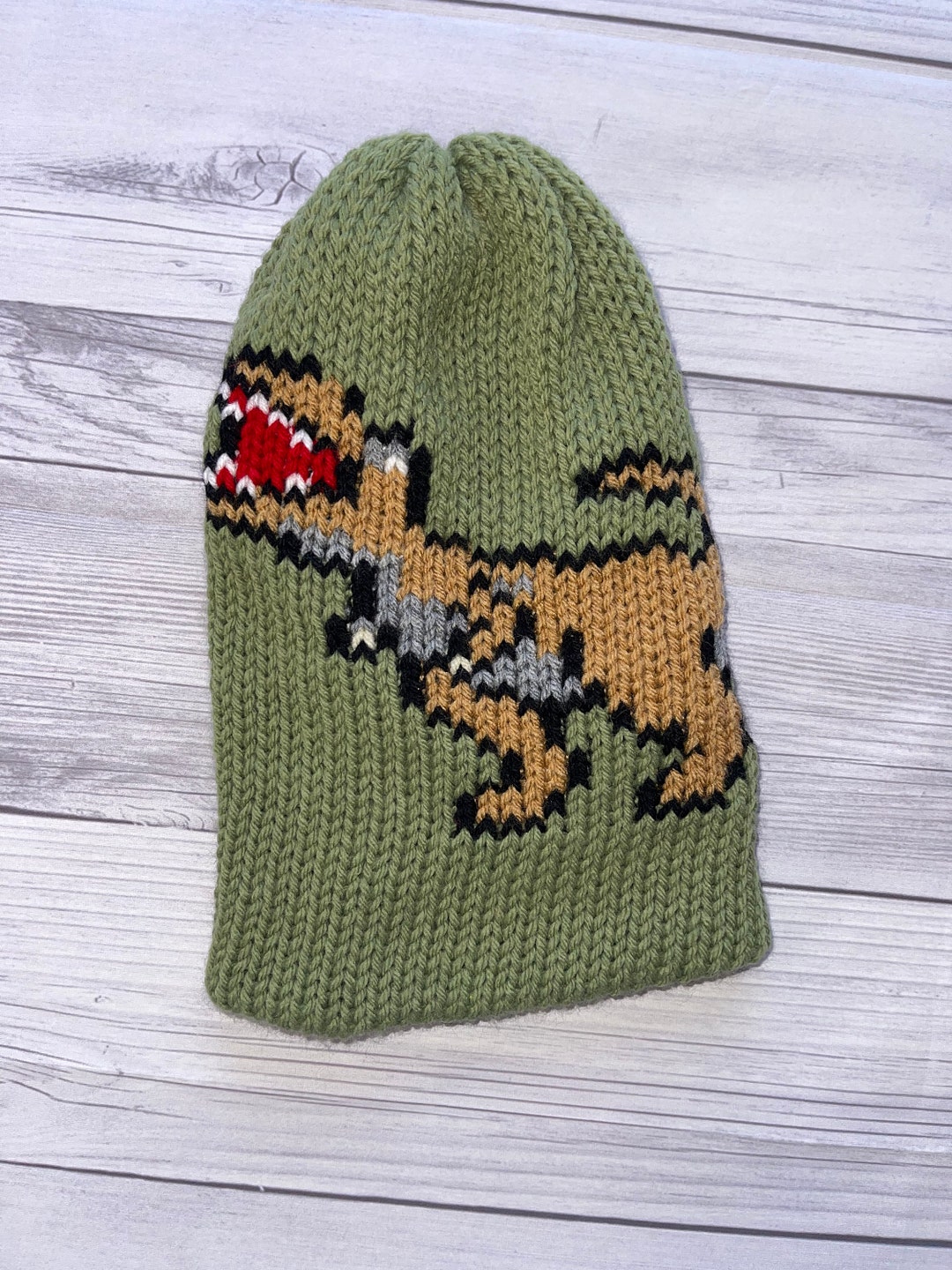 T-rex Hat PATTERN Only/circular Knitting Machine/pdf Pattern/ Intermediate Pattern / Addi ...