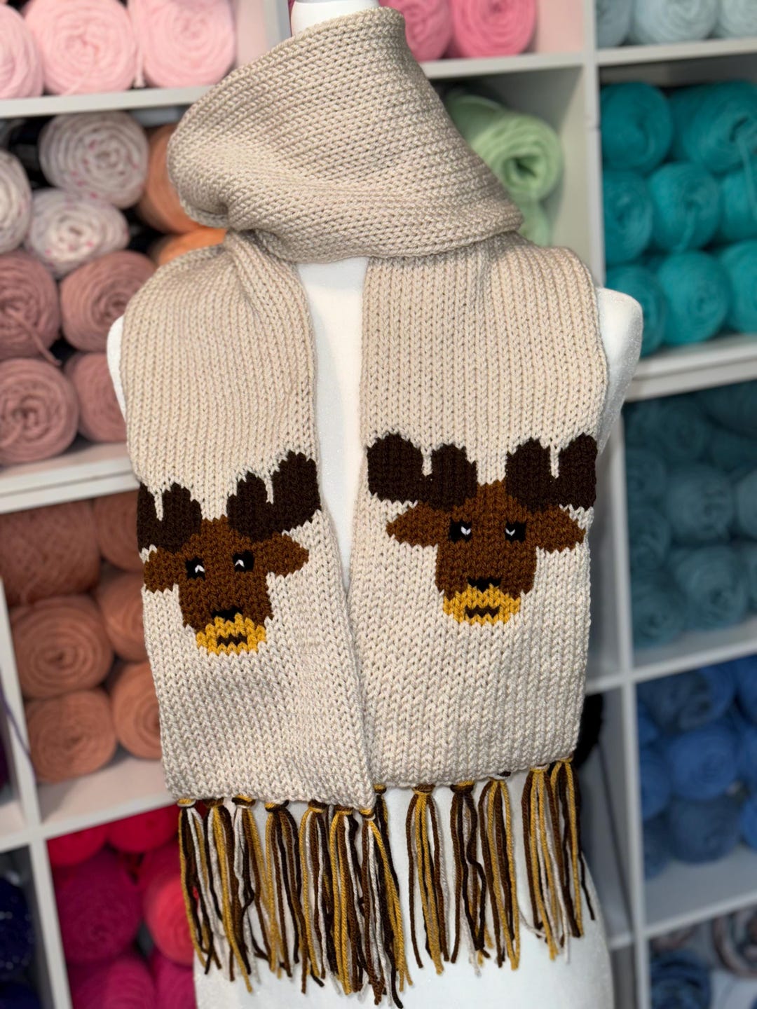 Moose Head Scarf Knitting Machine Pattern (PDF Pattern) - Etsy
