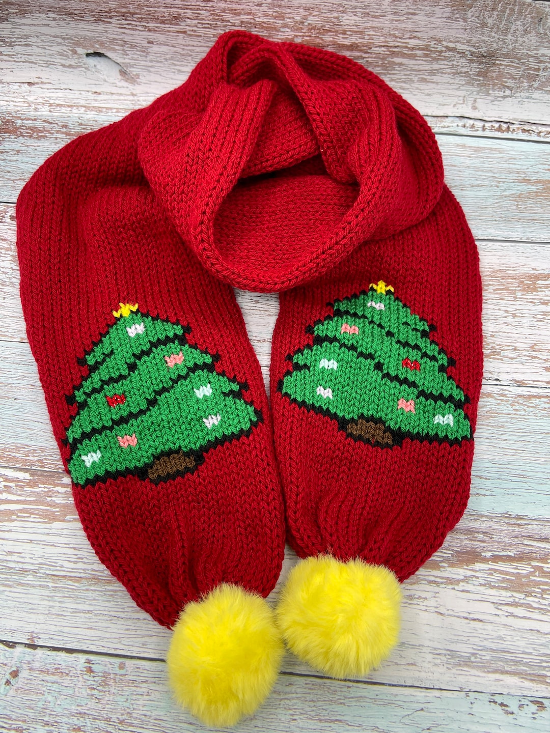 Christmas Tree Scarf PATTERN Only/ Circular Knitting Machine/pdf ...