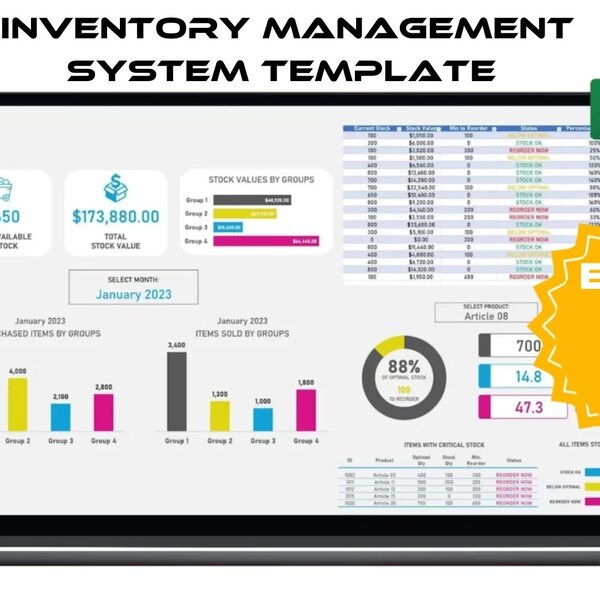 Inventory Management System Excel Template - Etsy
