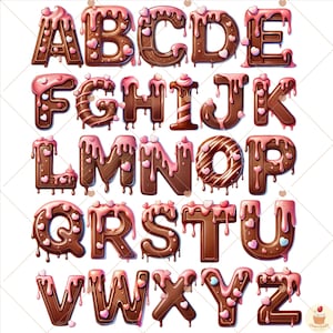 Chocolate Alphabet Clipart, Valentine’s Day Clipart, Cute Letters Png ...