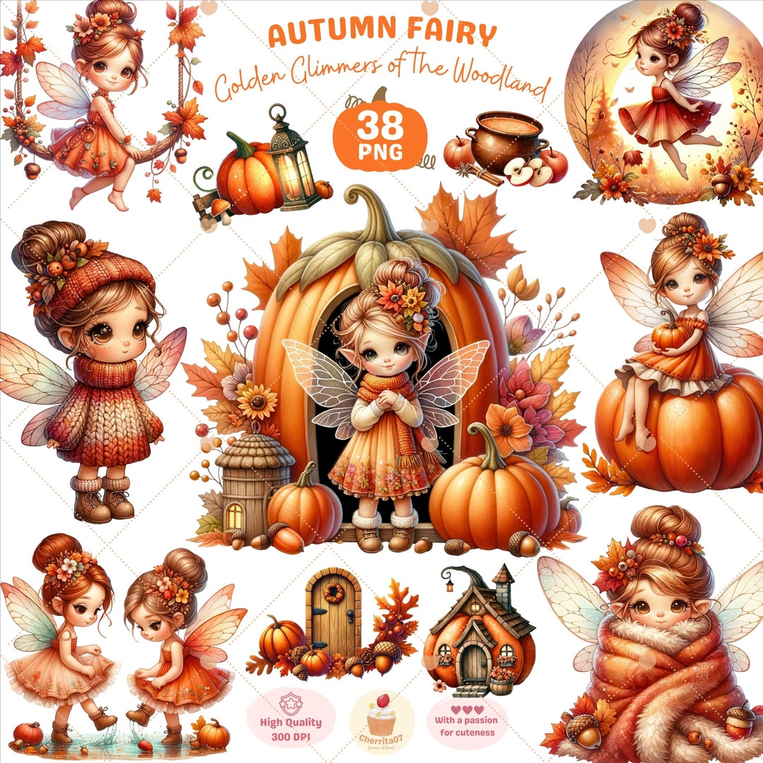 Autumn Fairy Clipart, Fairy Png, Fairy House Clipart, Magical Woodland ...