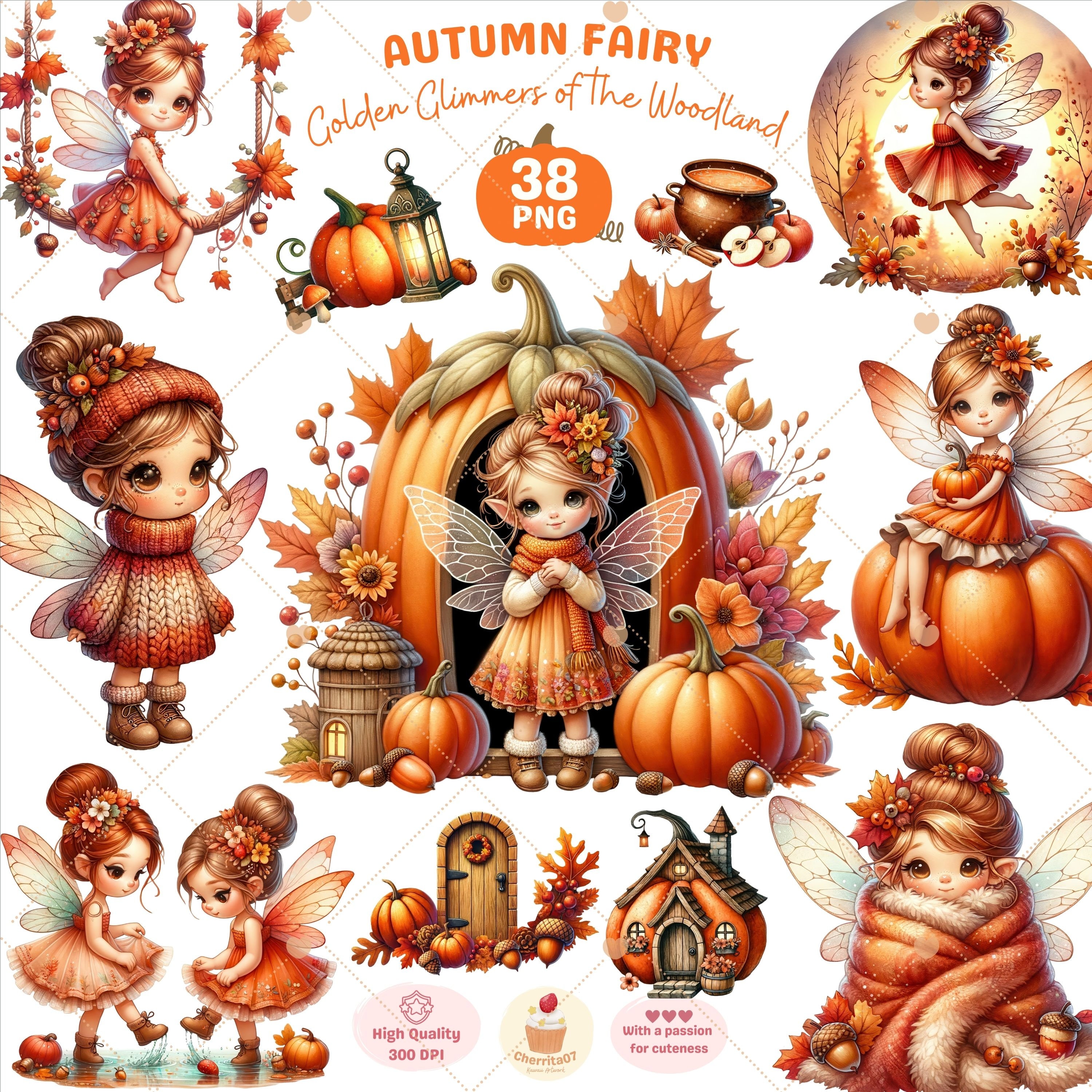 Autumn Fairy Clipart, Fairy Png, Fairy House Clipart, Magical Woodland ...