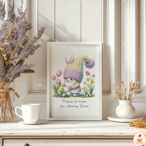 Easter Gnome Clipart, Spring Gnome PNG, Watercolor Easter, Card Making ...