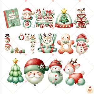 Babys 1st Christmas Clipart, Cute Holiday Clipart for Newborn's First ...