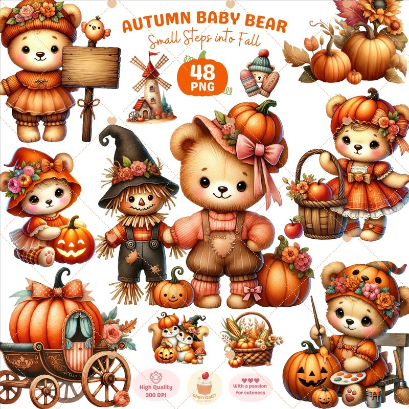 Cute Fall Clipart - Etsy