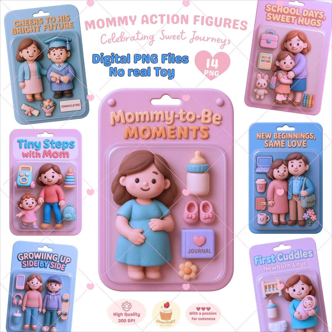 Mommy Action Figures Clipart, Mothers Day Clipart, Mom Png, Family ...
