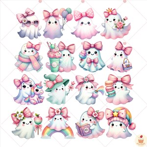 Cute Ghost Girl Clipart, Girly Halloween Clipart, Pink Ghost Png ...