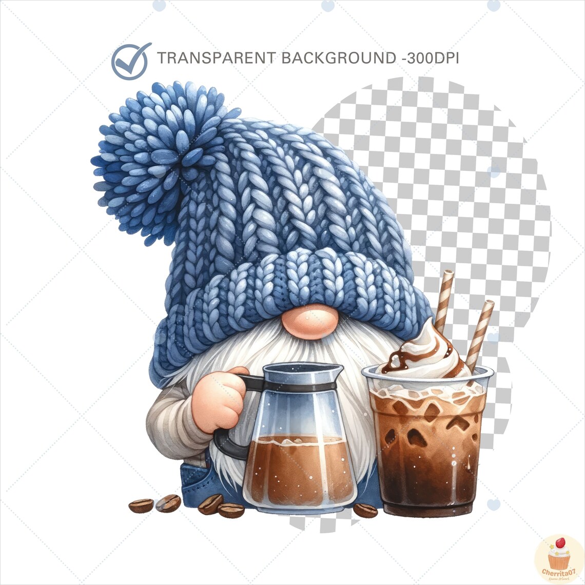 Coffee Gnome Clipart, Barista Gnome PNG, Coffee Gnome Watercolor ...