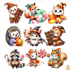 Halloween Animals Clipart, Cute Halloween Png, Woodland Animal Clipart ...