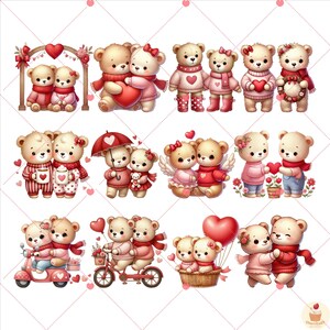 Valentine Bear Couple Clipart, Valentine's Day Png, Couple Clipart ...