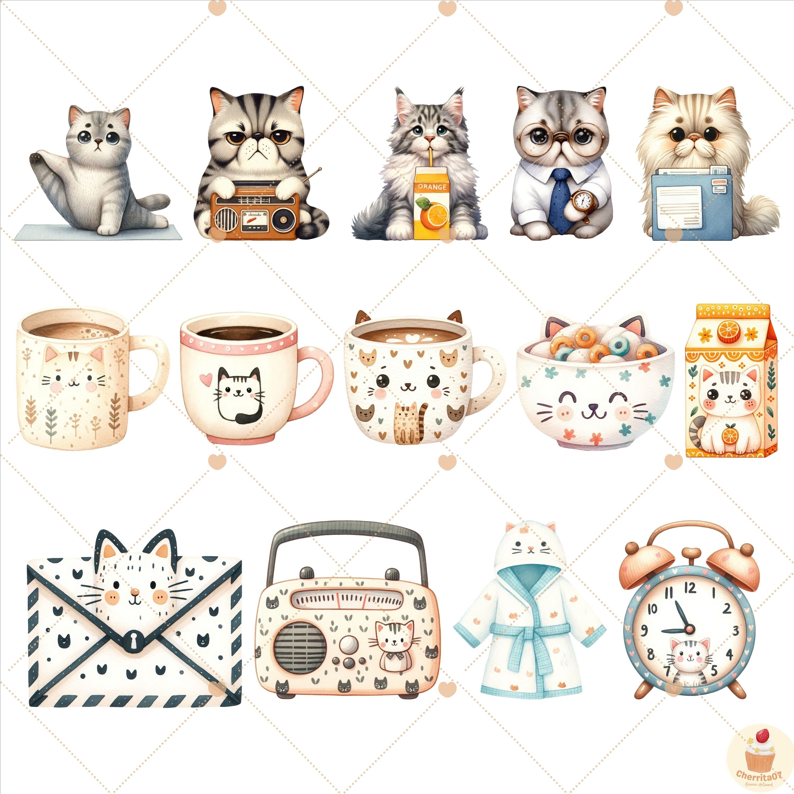 Morning Cat Clipart, Cat Png, Cute Kitten Clipart, Funny Cat, Grumpy ...