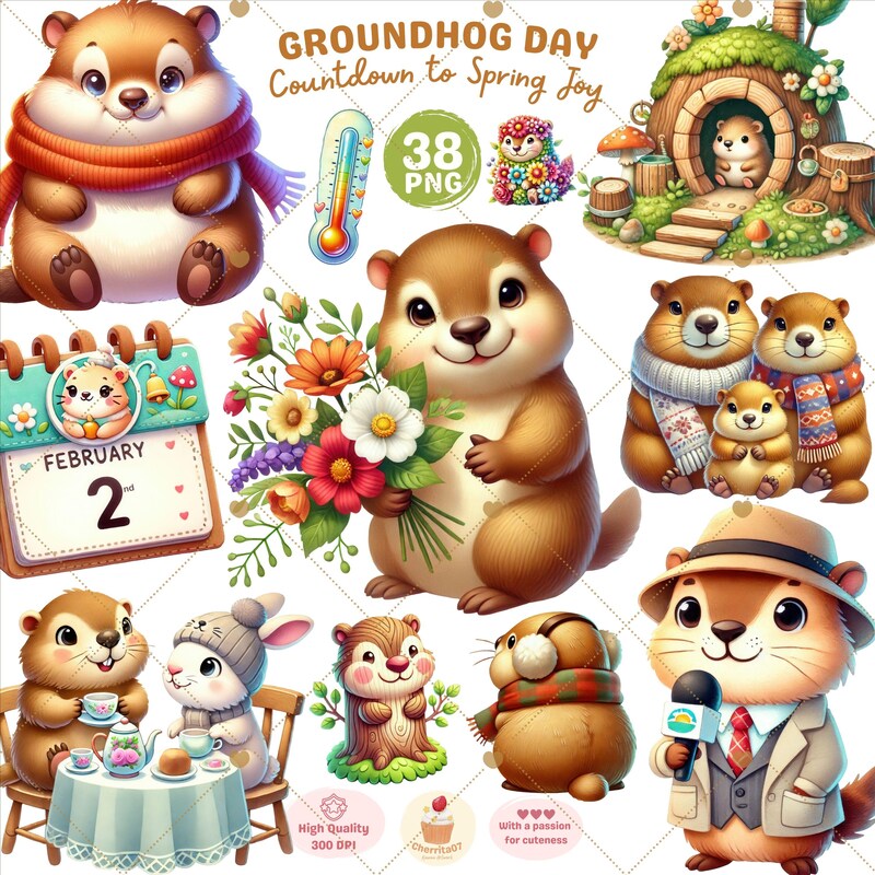 Groundhog Day Clip Art - Etsy