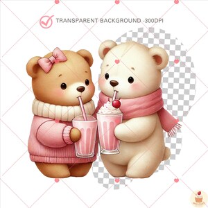 Valentine Bear Couple Clipart, Valentine's Day Png, Couple Clipart ...