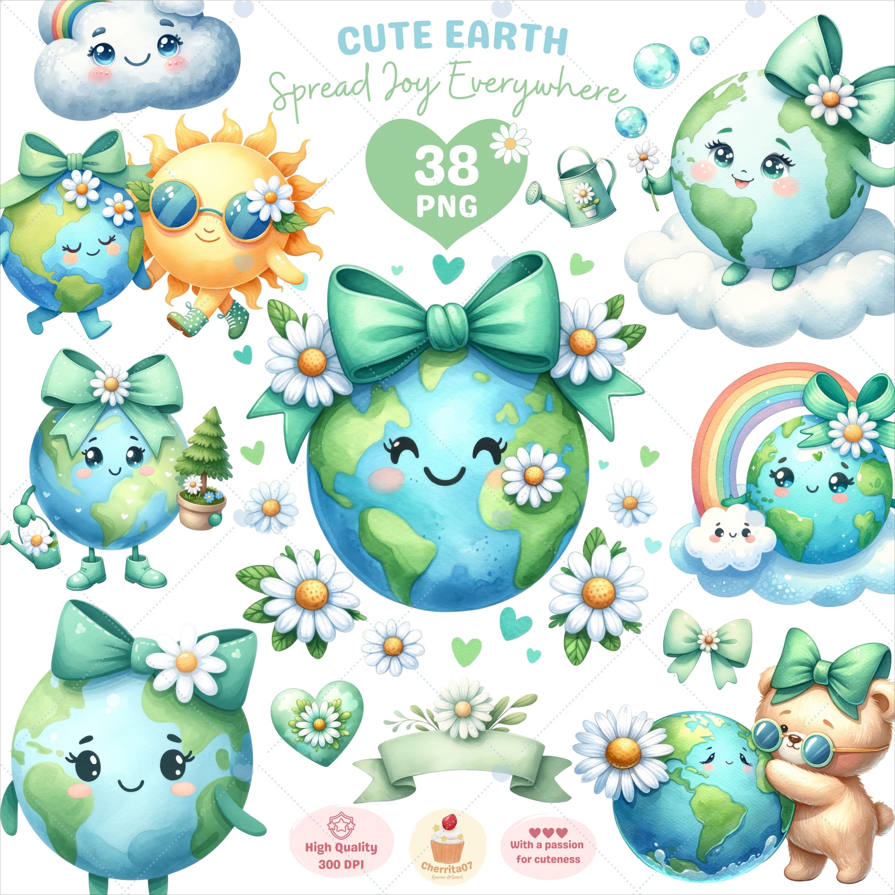 Cute Earth Clipart, Earth Day Png, Eco Friendly, Love Our Planet Png ...