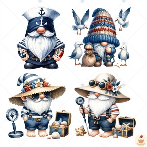 Nautical Gnome Clipart, Sailor Gnome PNG , Beach Gnome Clipart ...