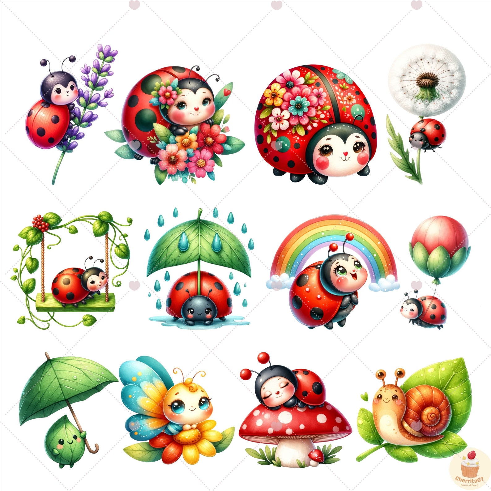 Spring Ladybug Clipart, Cute Bug Png, Ladybird Png, Bug Life Png, Kids ...