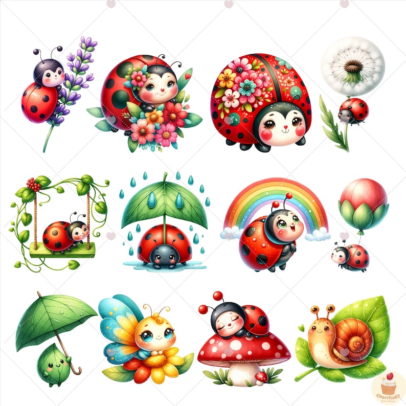 Spring Ladybug Clipart, Cute Bug Png, Ladybird Png, Bug Life Png, Kids ...