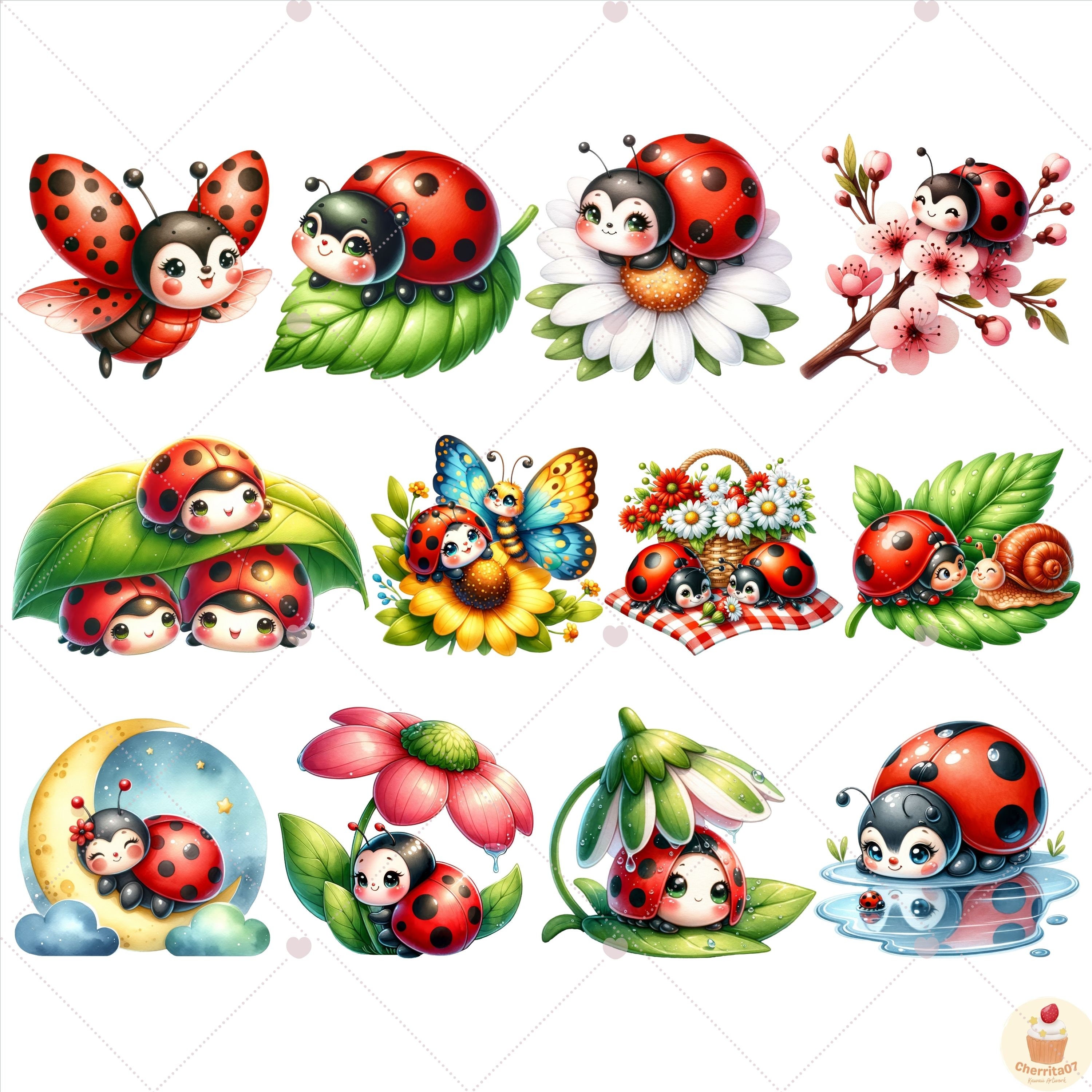 Spring Ladybug Clipart, Cute Bug Png, Ladybird Png, Bug Life Png, Kids ...
