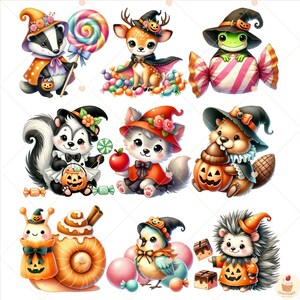 Halloween Animals Clipart, Cute Halloween Png, Woodland Animal Clipart ...