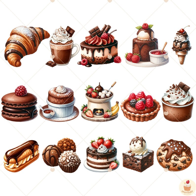 Chocolate Lover Girl Clipart, Chocolate Png, Cute Girl Clipart, Dessert ...