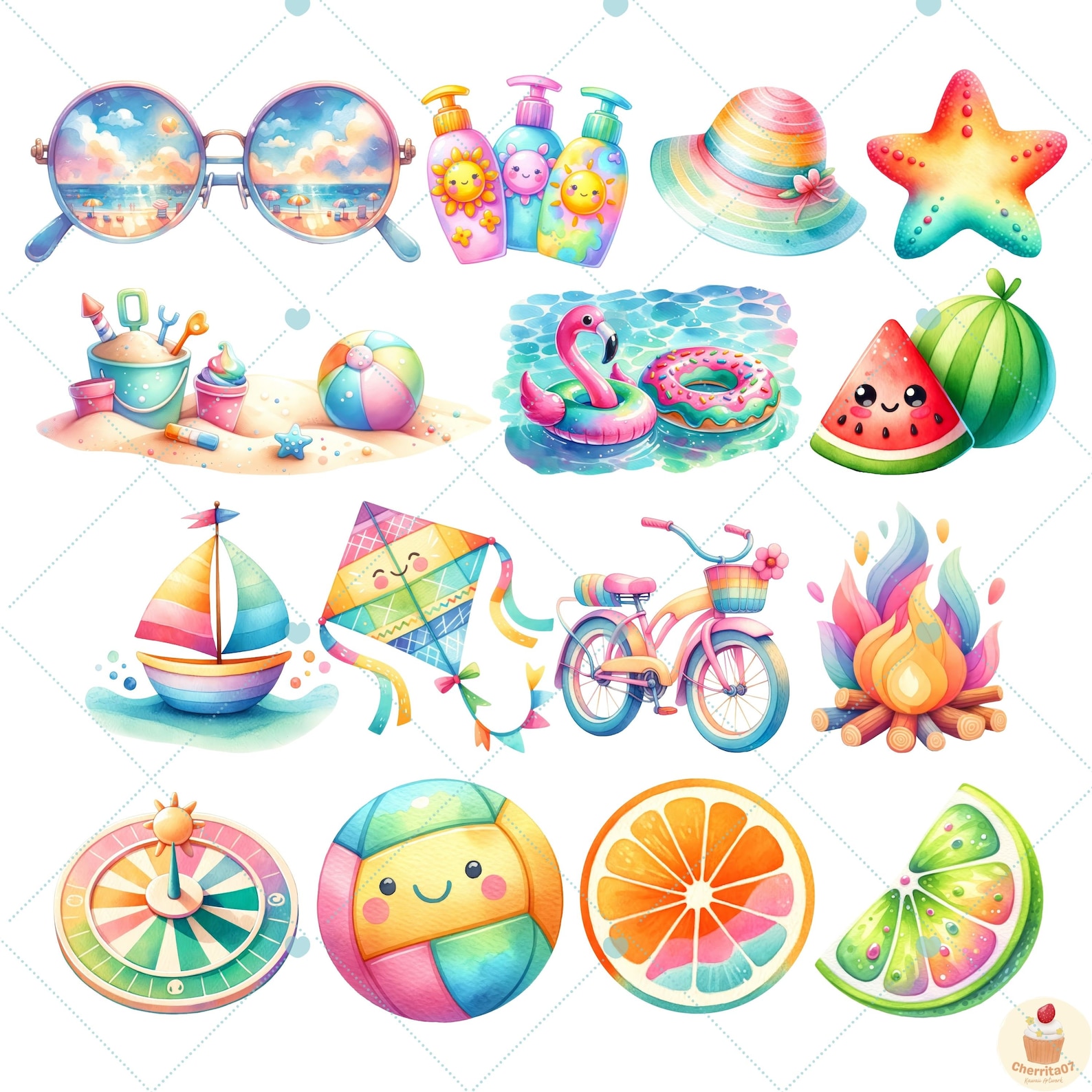 Summer Dreaming Clipart, Summer Png, Holiday Clipart, Watercolor Summer ...