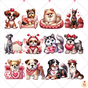 Valentine Dogs Png, Valentine's Day Clipart, Cute Dogs Clipart, Animal ...