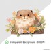 Marmot Clipart, Groundhog Watercolor PNG, Transparent 300 DPI, Wildlife ...