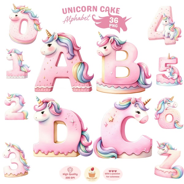Unicorn Alphabet - Etsy