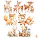Mama and Baby Animal Clipart, Cute Woodland Animals PNG, Mother's Day ...