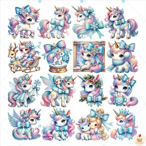 Winter Unicorn Clipart, Pastel Unicorn Png, Cute Unicorn With ...