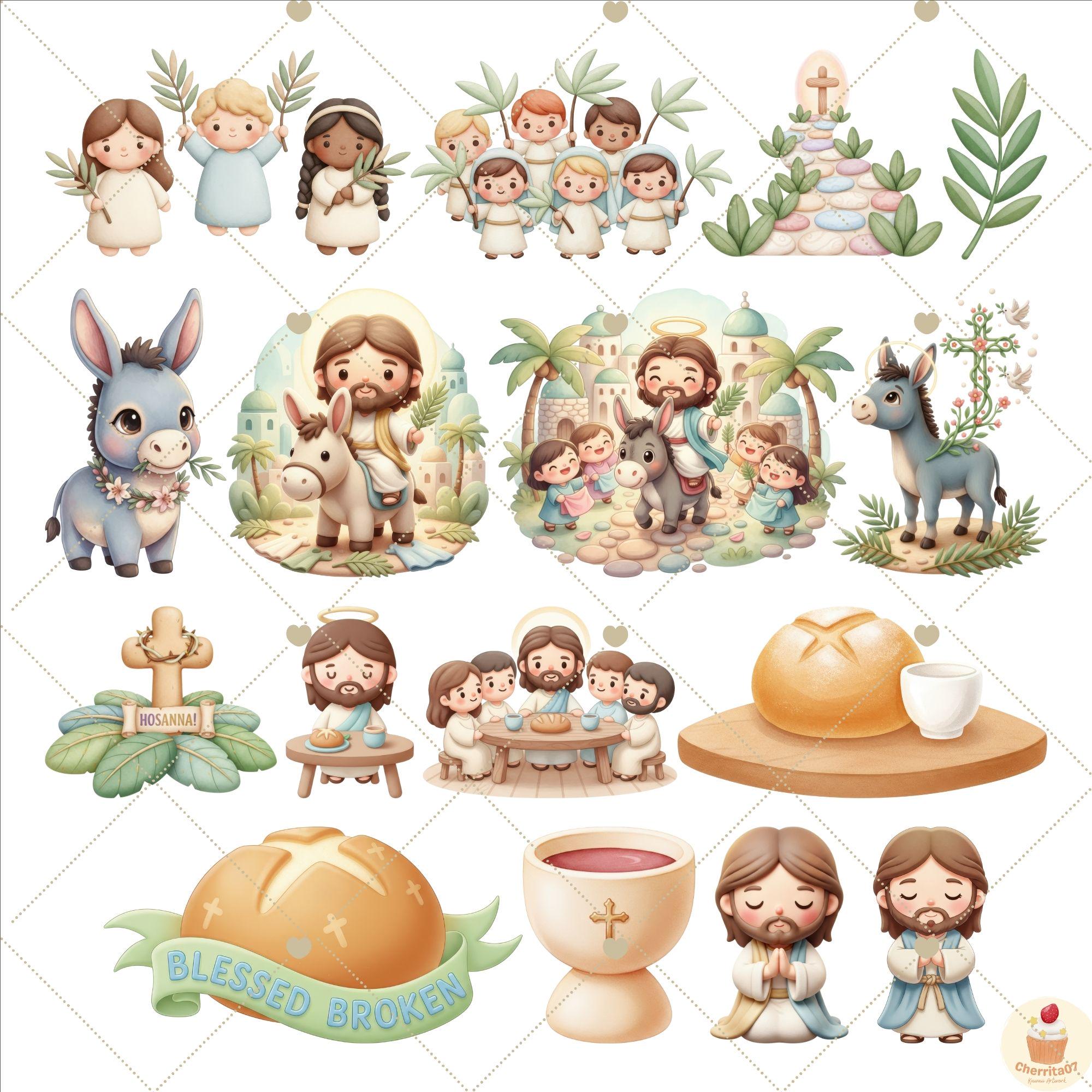 Holy Week Clipart, Christian Easter PNG, Jesus Bible Story, Cross Tomb ...