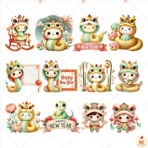 Lunar New Year Snake Clipart, Chinese New Year 2025 Clipart, Year of ...