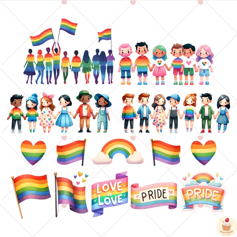 Pride Month Clipart, LGBTQ Clipart, Rainbow Png, Pride Festival, Gay ...