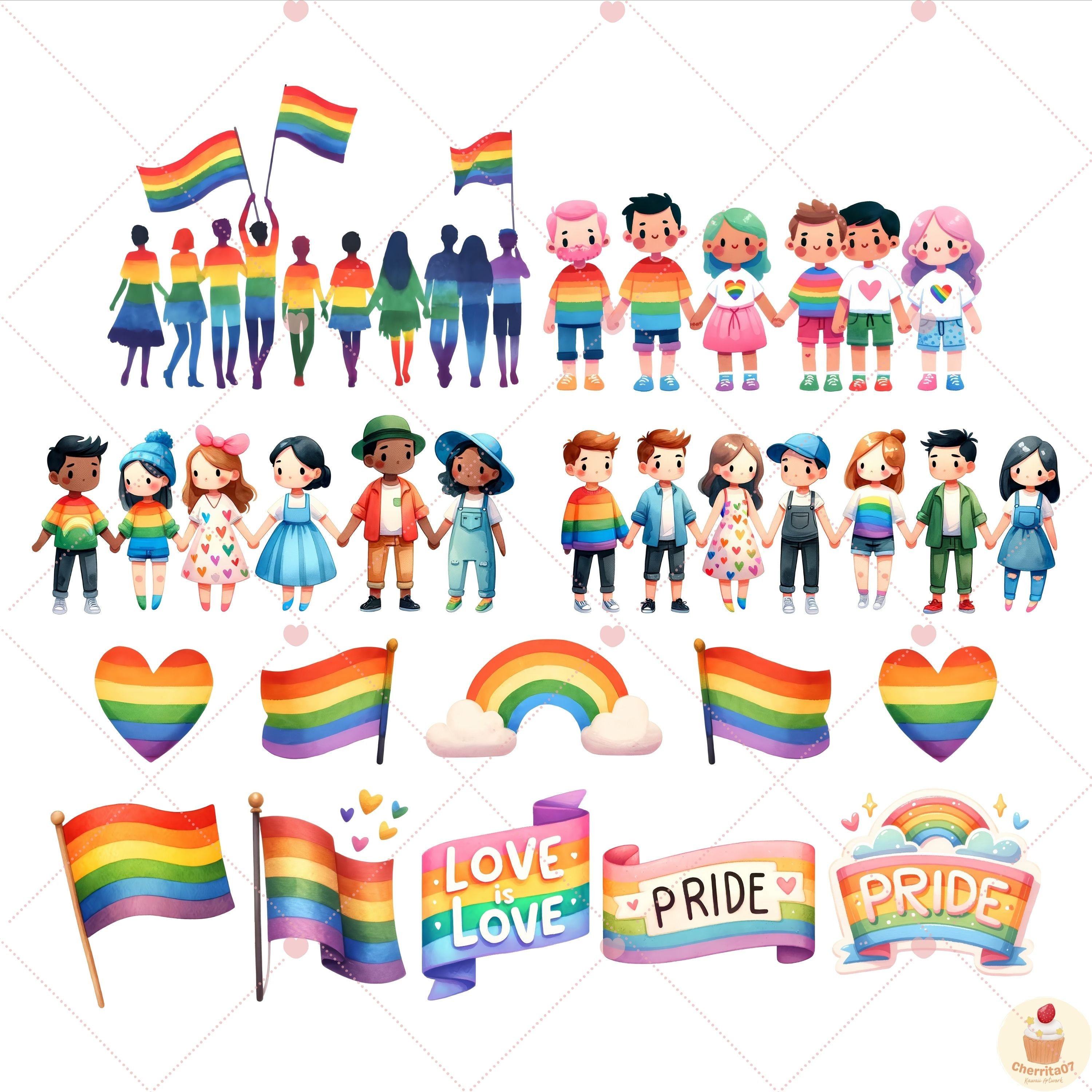 Pride Month Clipart, LGBTQ Clipart, Rainbow Png, Pride Festival, Gay ...